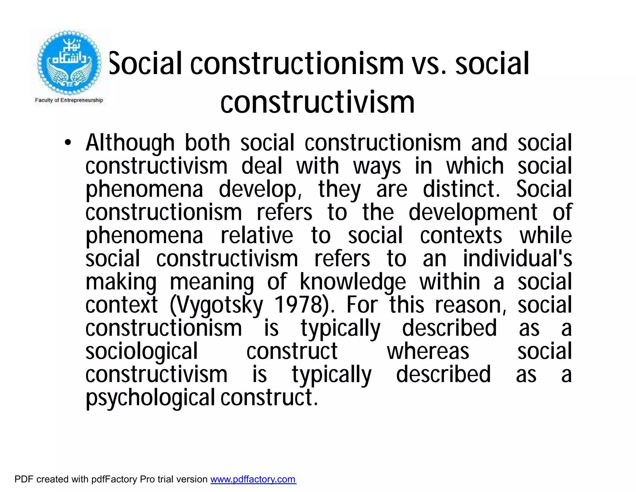 Social constructionism | PDF