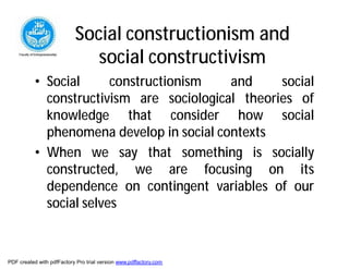 Social constructionism | PDF