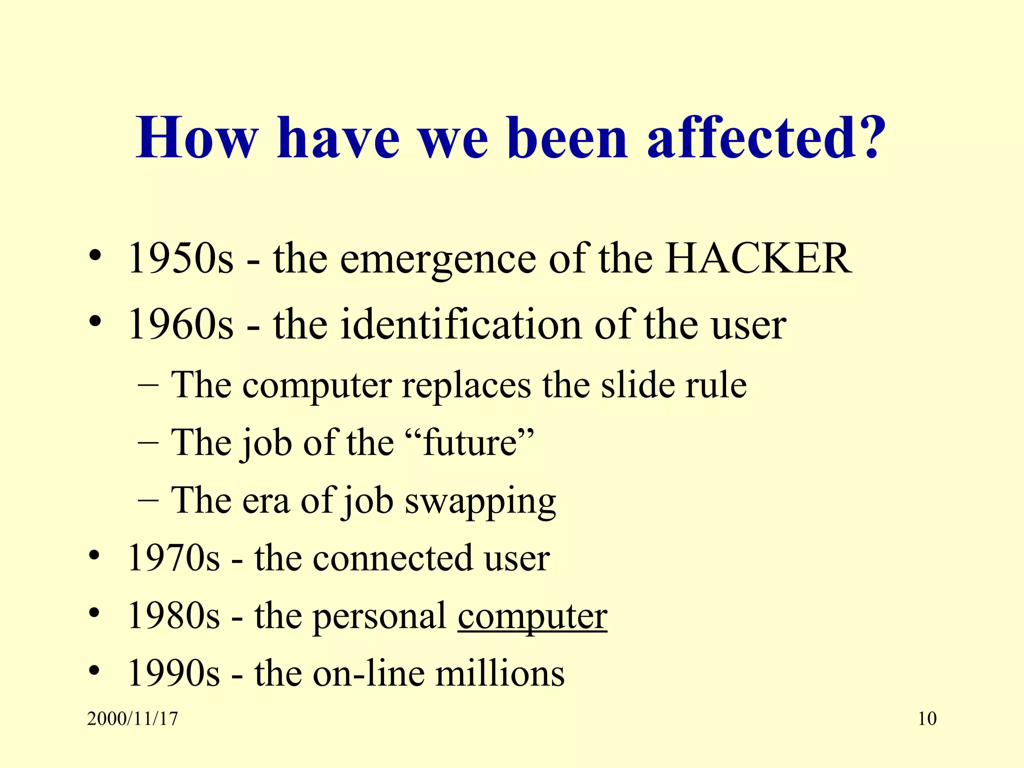 Social impact of computers | PPT