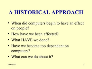 The Social Consequences Of Computer