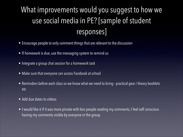 Social media in PE presentation | PPT