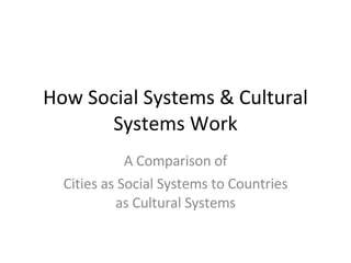 Social And Cultural Systems | PPT