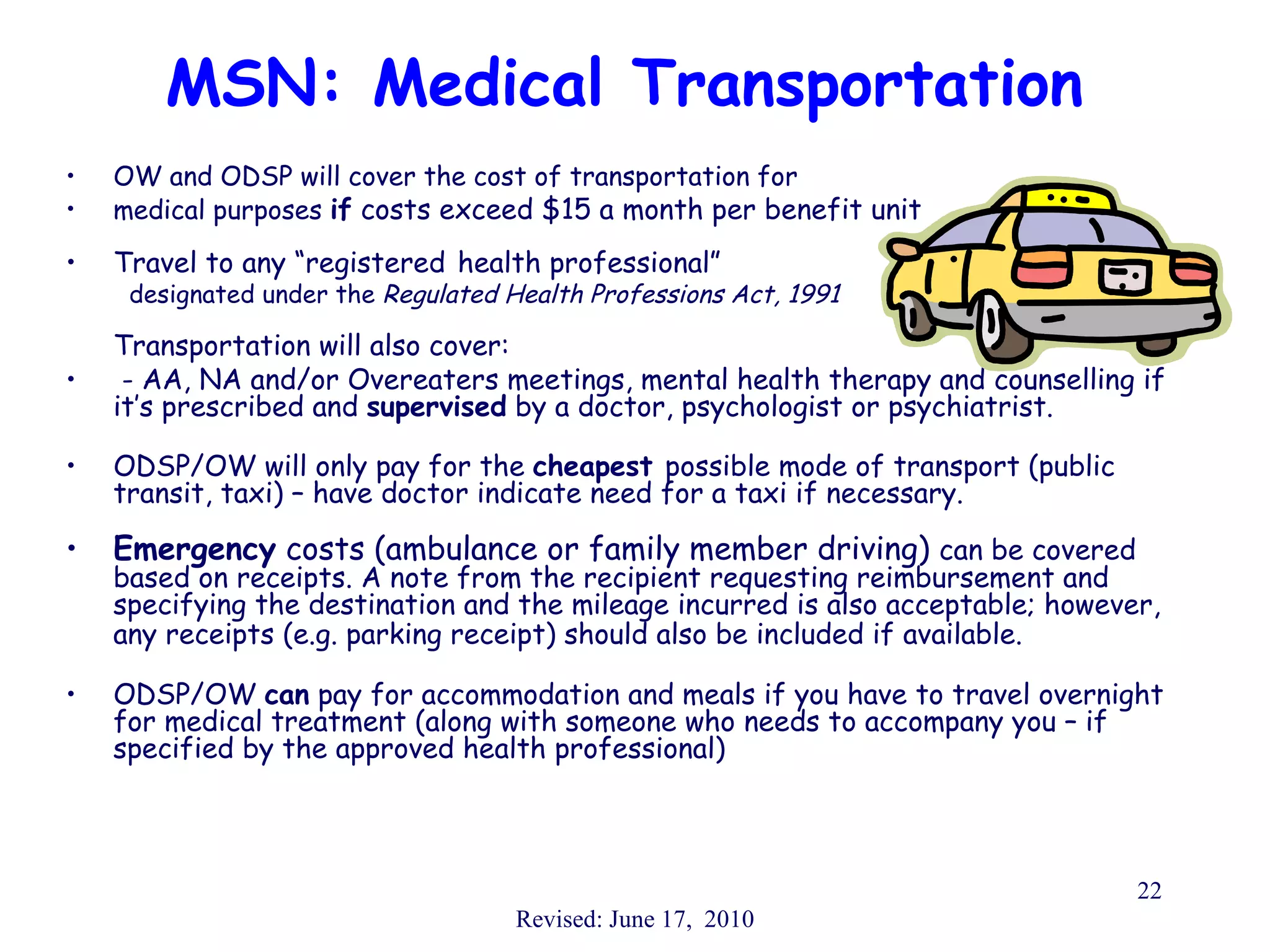 Social Assistance: OW ODSP Rights and Benefits | PPT