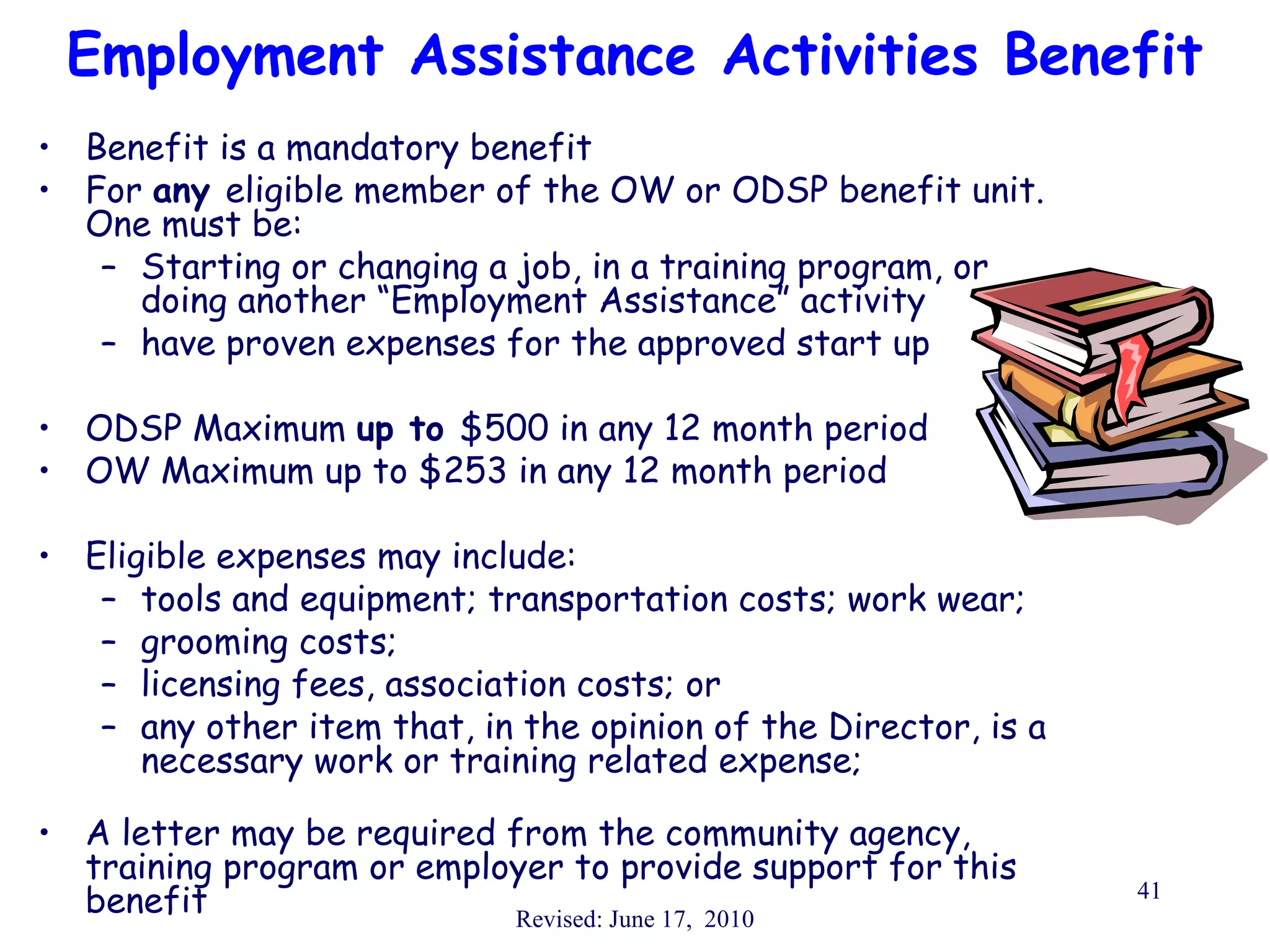 Social Assistance: OW ODSP Rights and Benefits | PPT