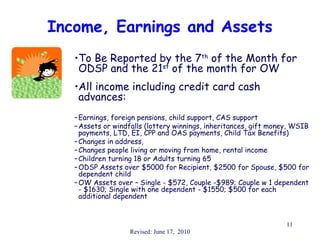 Social Assistance: OW ODSP Rights and Benefits | PPT