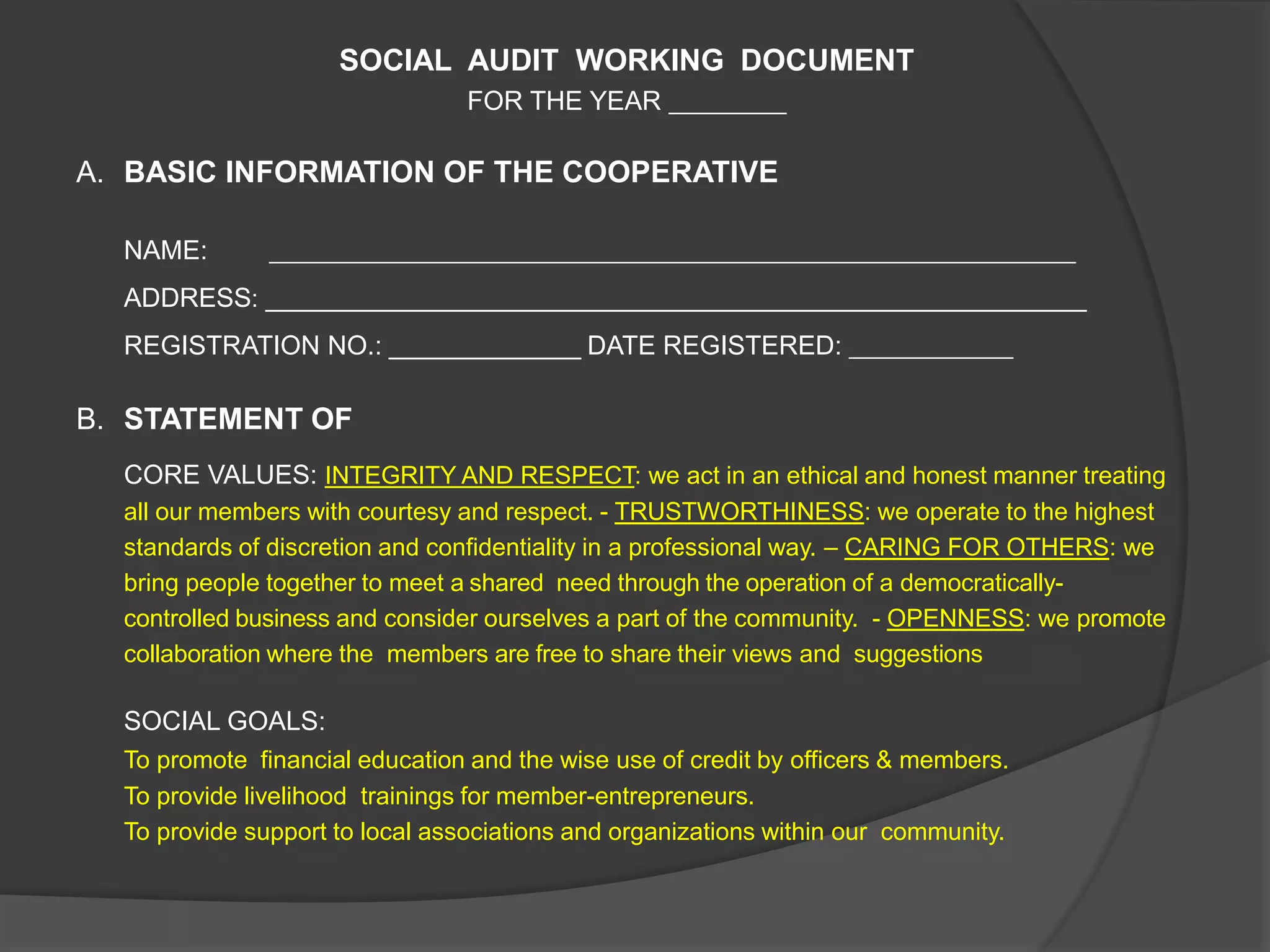 Social Audit-Report-2021 | PPT