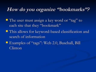 Social Bookmarking | PPT | Internet for Beginners | Internet