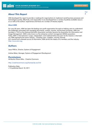 AIIM Social Business Roadmap | PDF