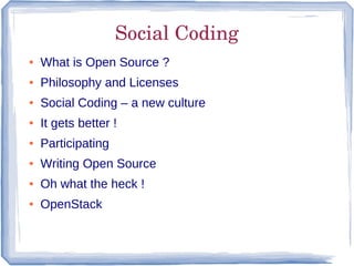 Social coding and Participating in Open Source Communitites | PDF