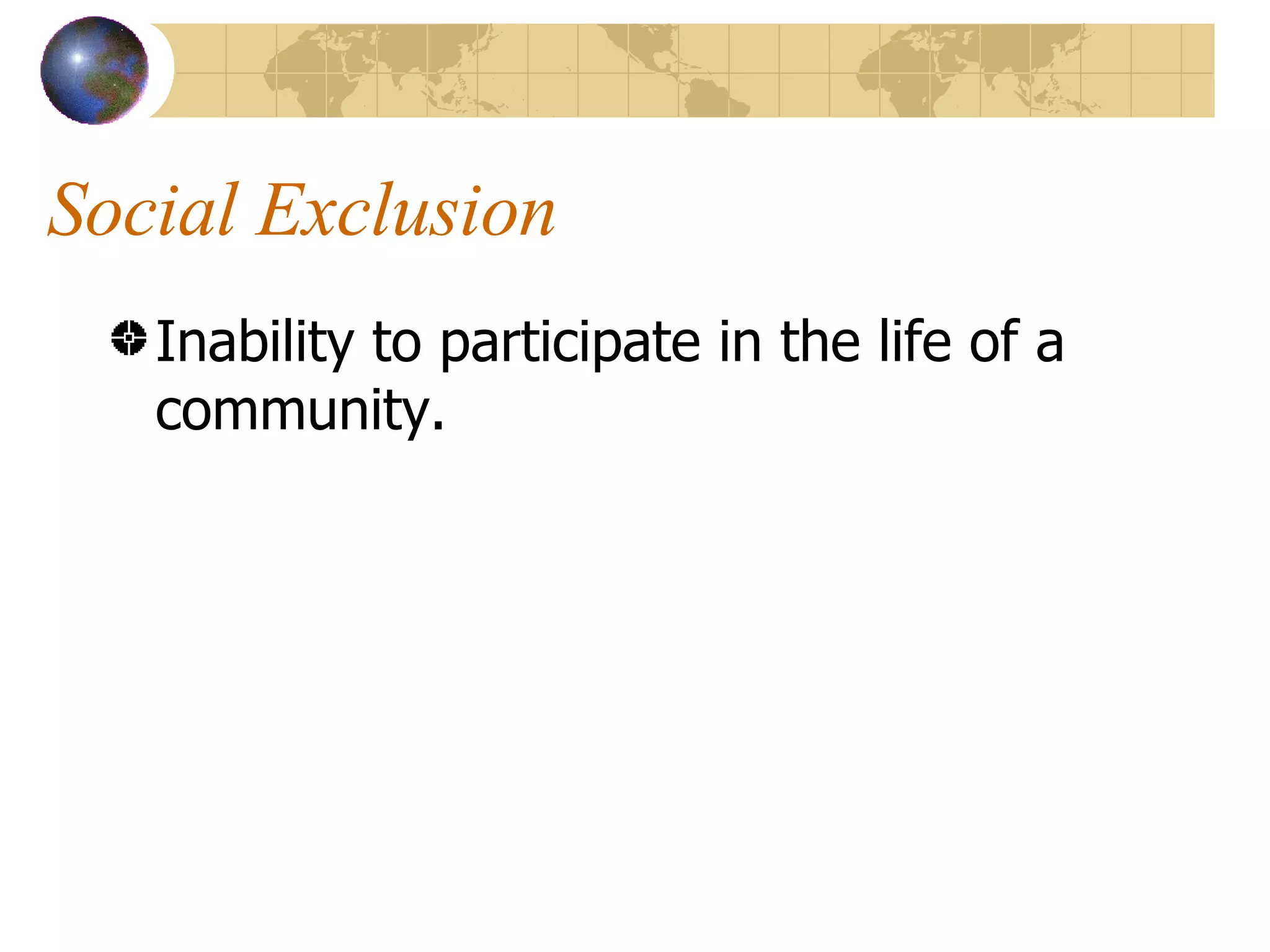 Social Exclusion Poverty | PPT