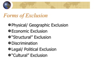 Social Exclusion Poverty | PPT