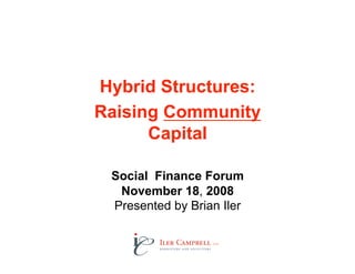 Hybrid Structures: Raising Community Capital | PDF | Business ...