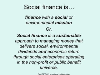 Social Finance Forum Orientation | PPT