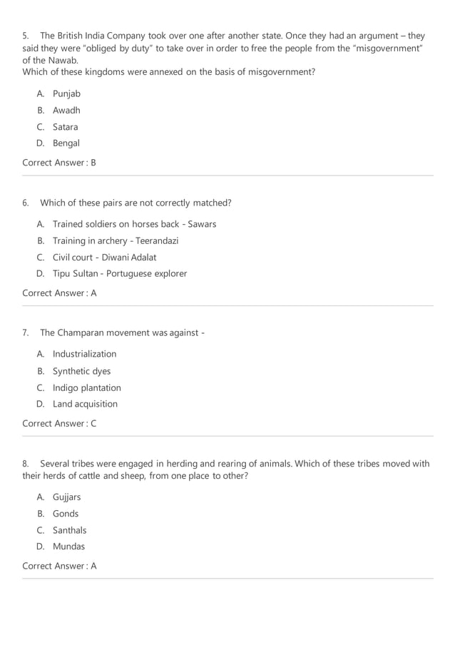 CLASS VIII SLATE SOCIAL WITH KEY | PDF