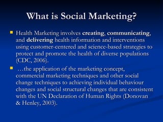 Social Marketing in a Public Health Context | PPT