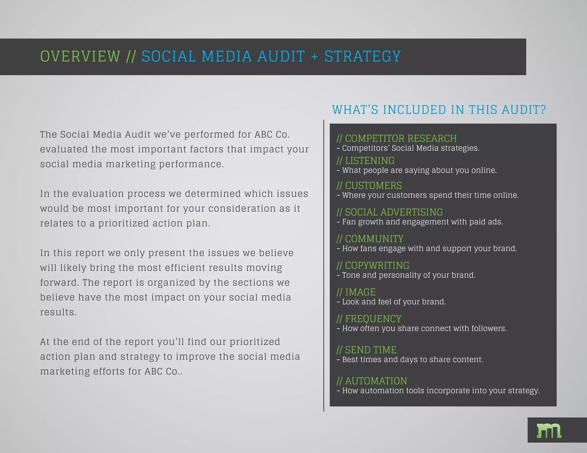 Social Media Audit Example | PDF