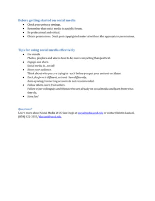 Social Media Cheat Sheet that you can use to create a good template | PDF