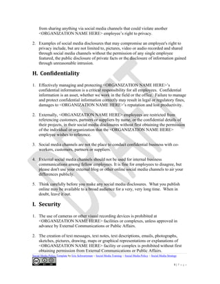 Social Media Policy Template | DOC