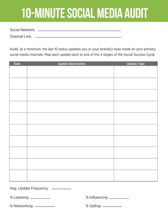 Social Media Auditing - Free Excel Worksheet | PDF