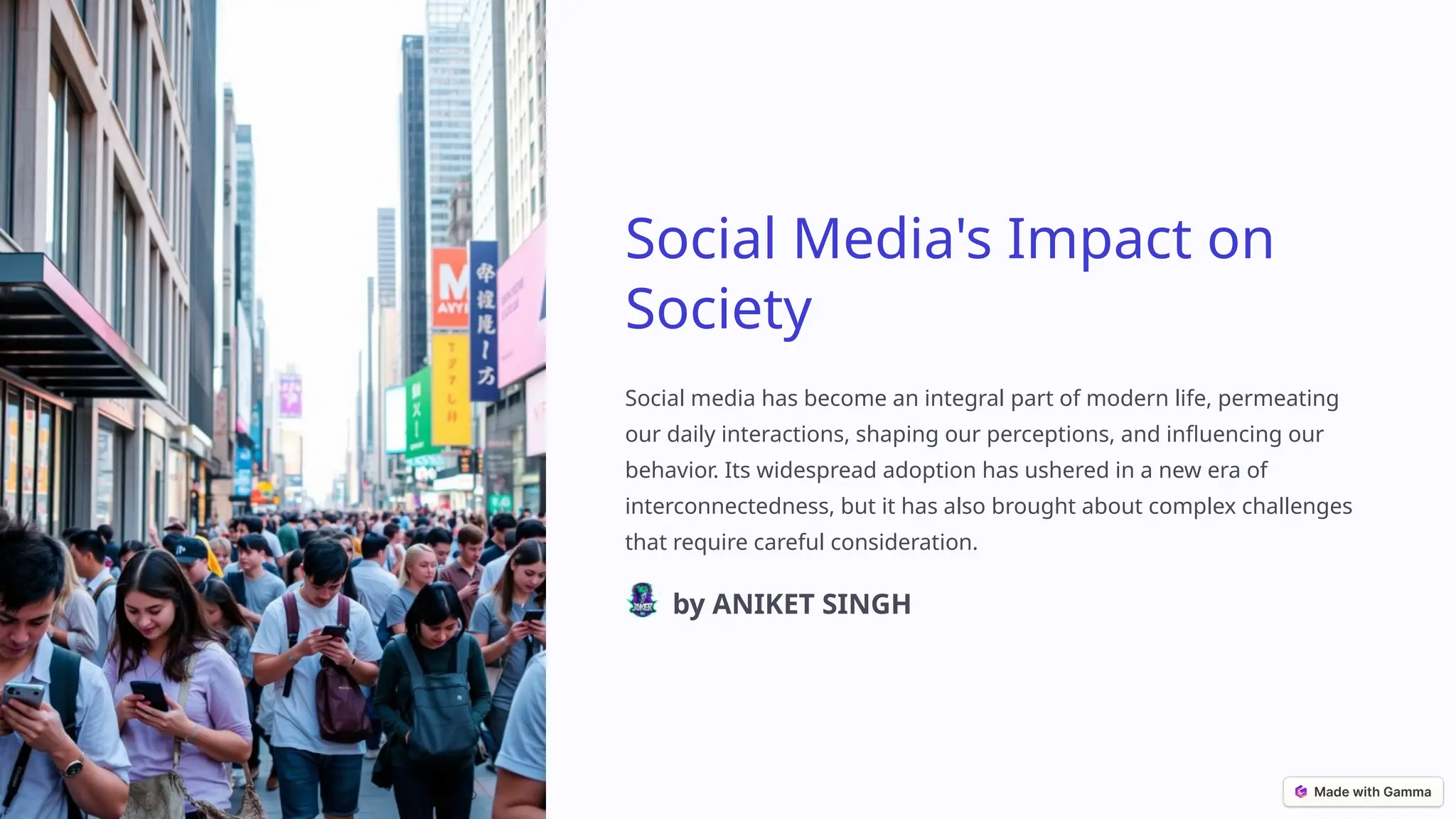 Social Medias Impact on Society.pptx.... | PPTX