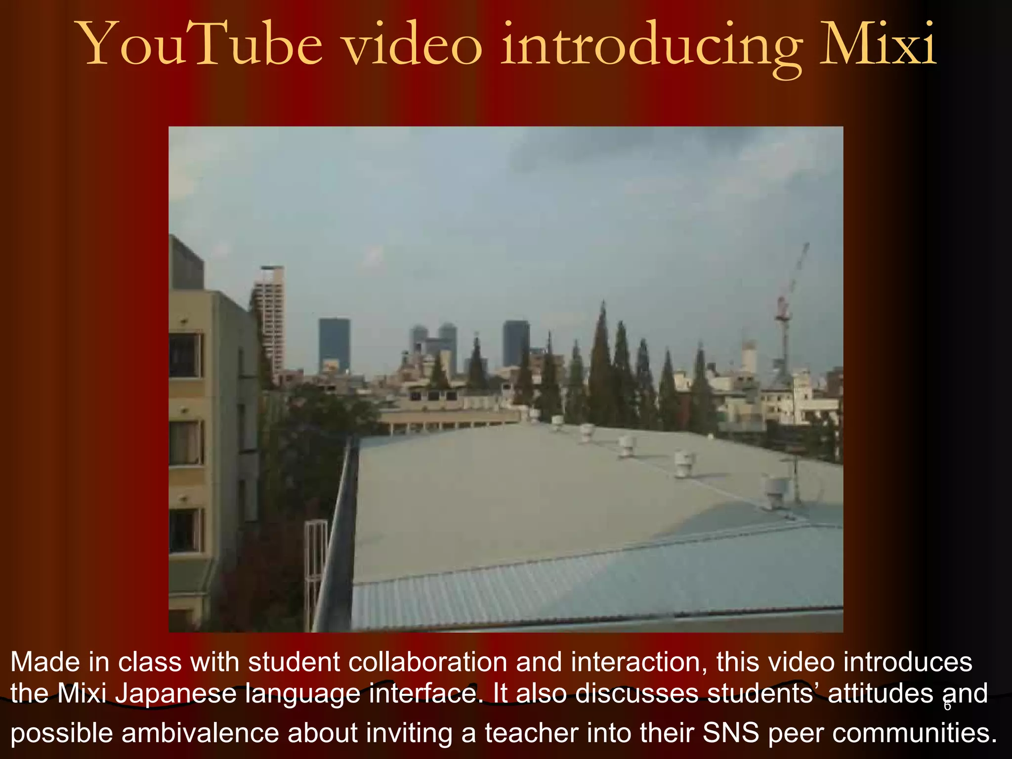 Social Networking behind student lines with Mixi | PPT