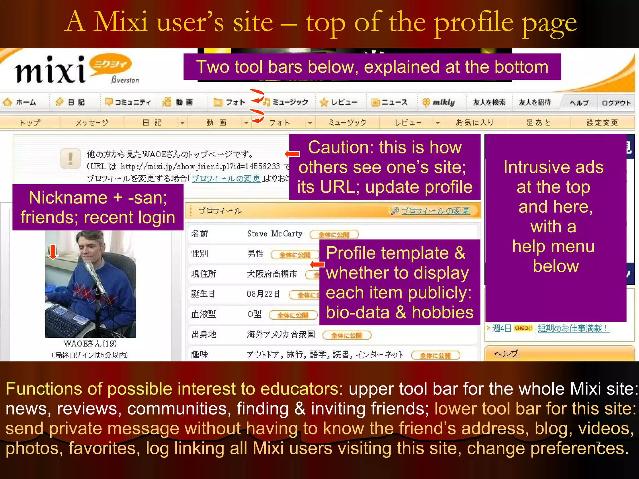 Social Networking behind student lines with Mixi | PPT