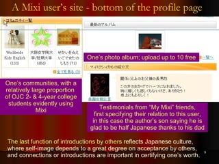 Social Networking behind student lines with Mixi | PPT