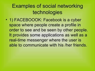 Social Networking Technologies | PPT | Social Networking | Internet