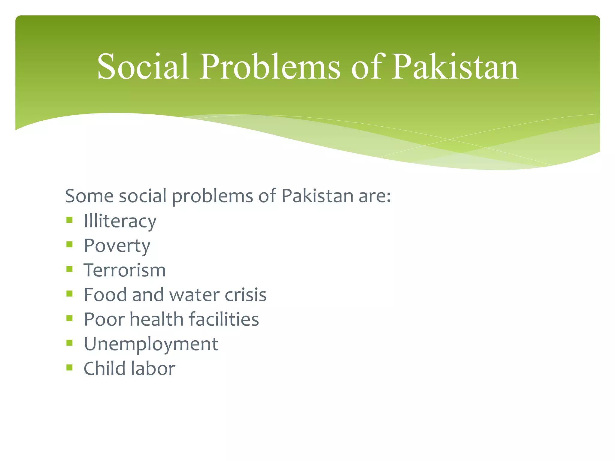 Social problems of pakistan | PPTX
