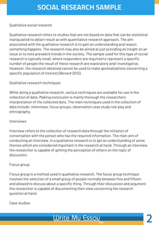 Social research sample | PDF