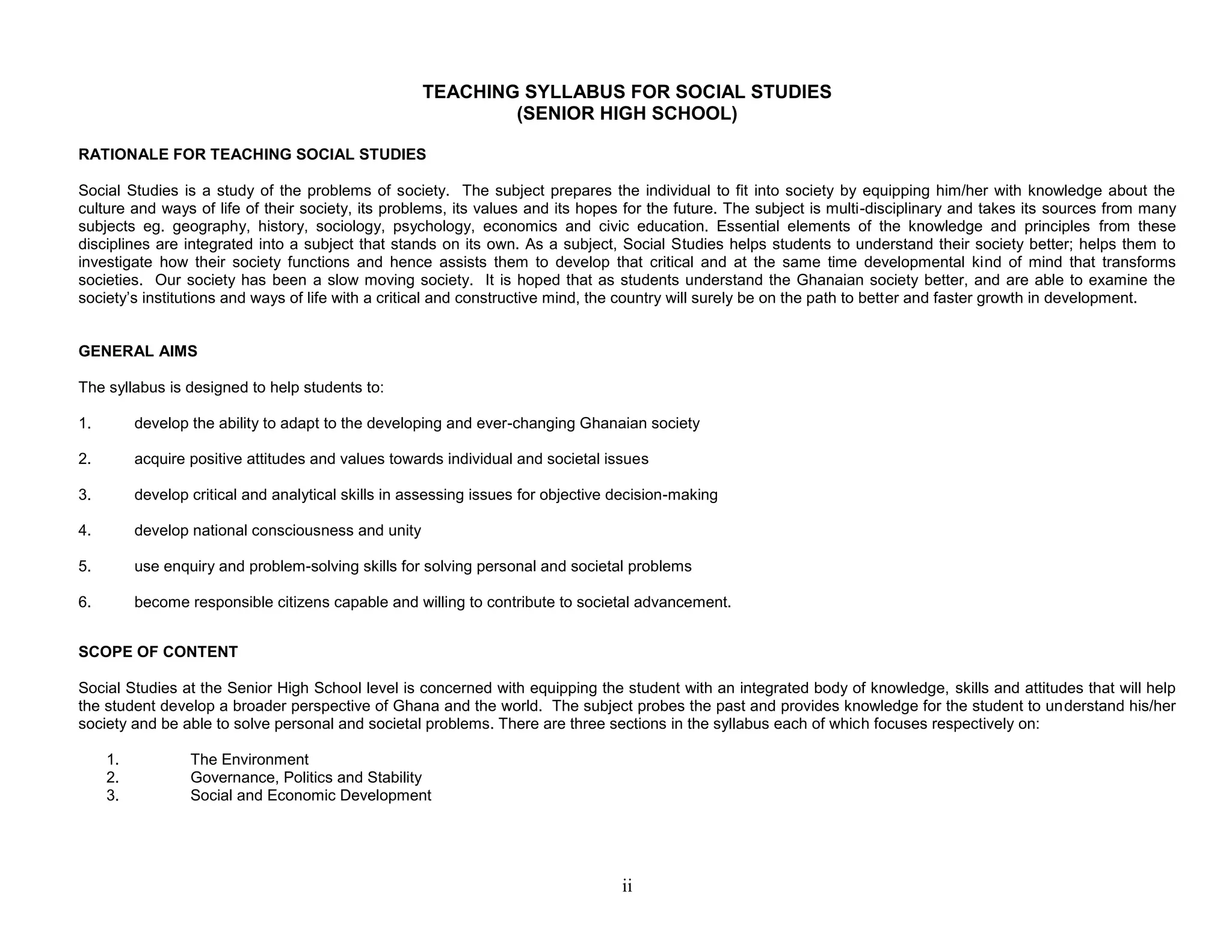 social-studies-shs-1-3-2010.pdf: Ministry of Education | PDF