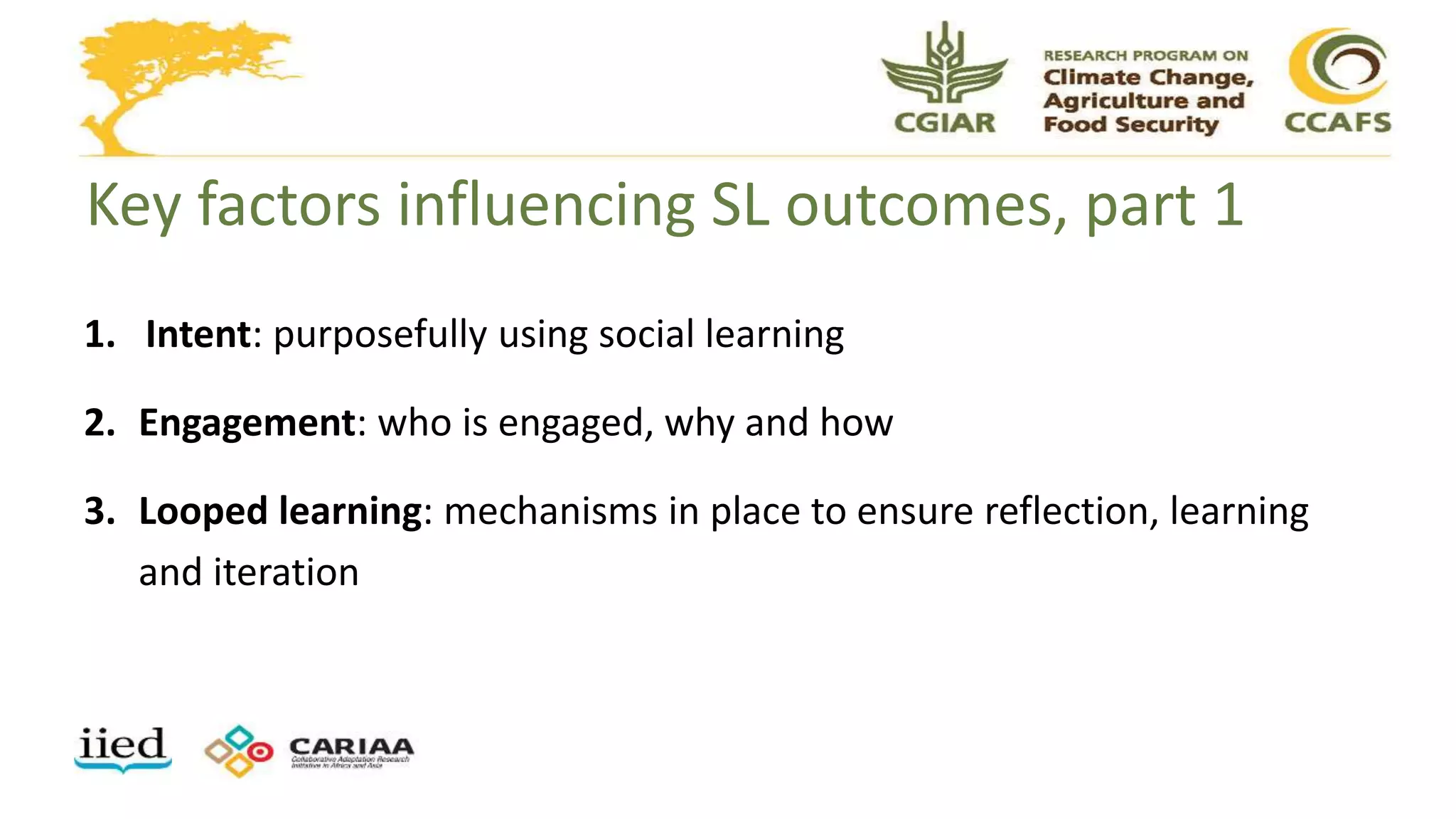Key factors influencing social learning outcomes by Marissa Van Epp ...
