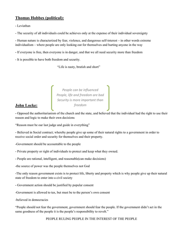 Hobbes and Locke -Social | PDF