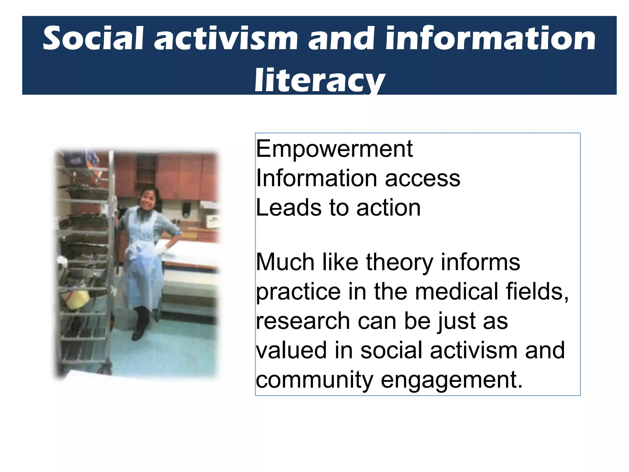 Social activism and information literacy | PPT