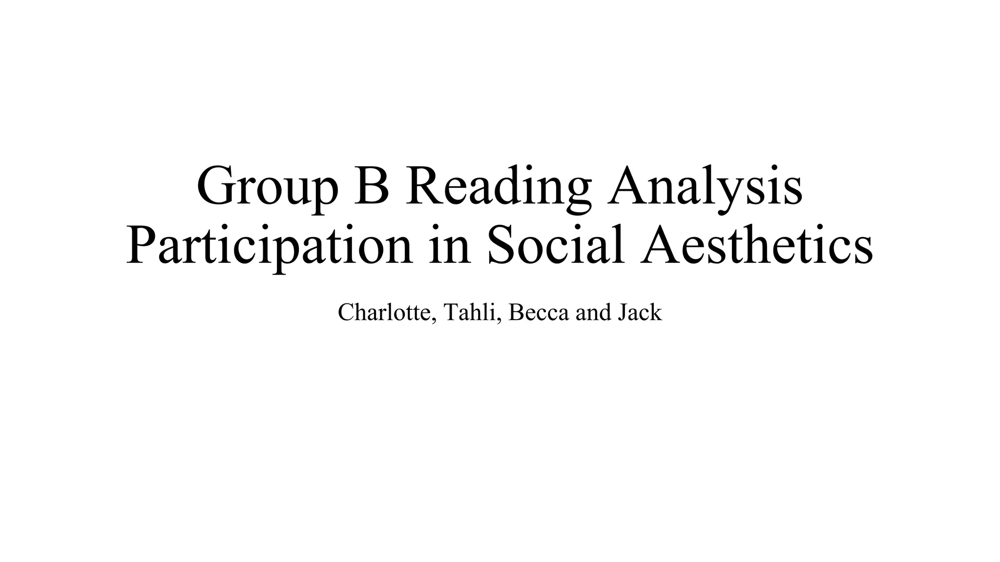 Social Aesthetics | PPTX