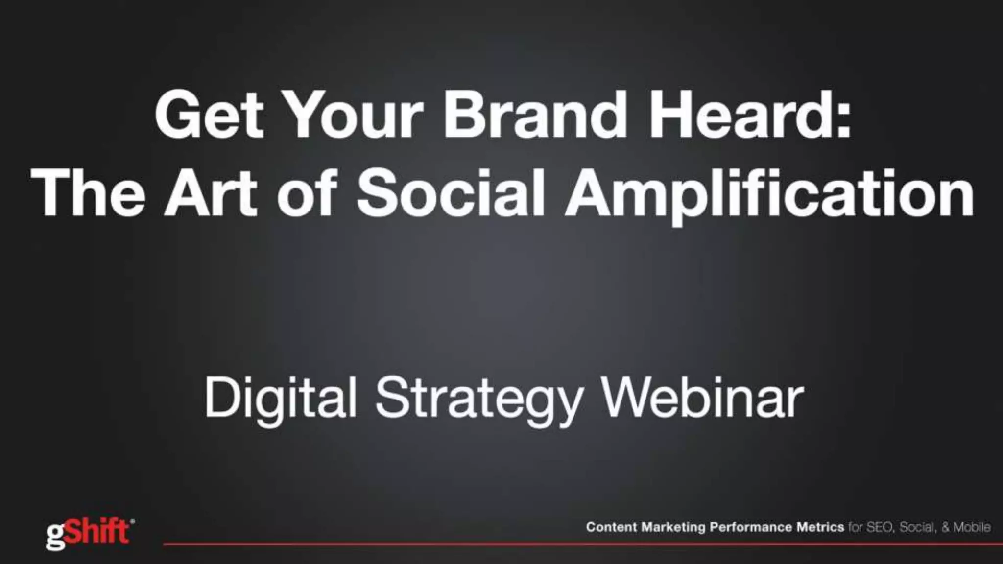 Social Amplification Strategy for Brand Growth | PPT