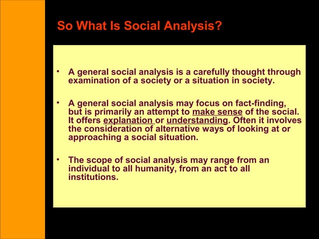 What is Social Analysis? | PPT | Science