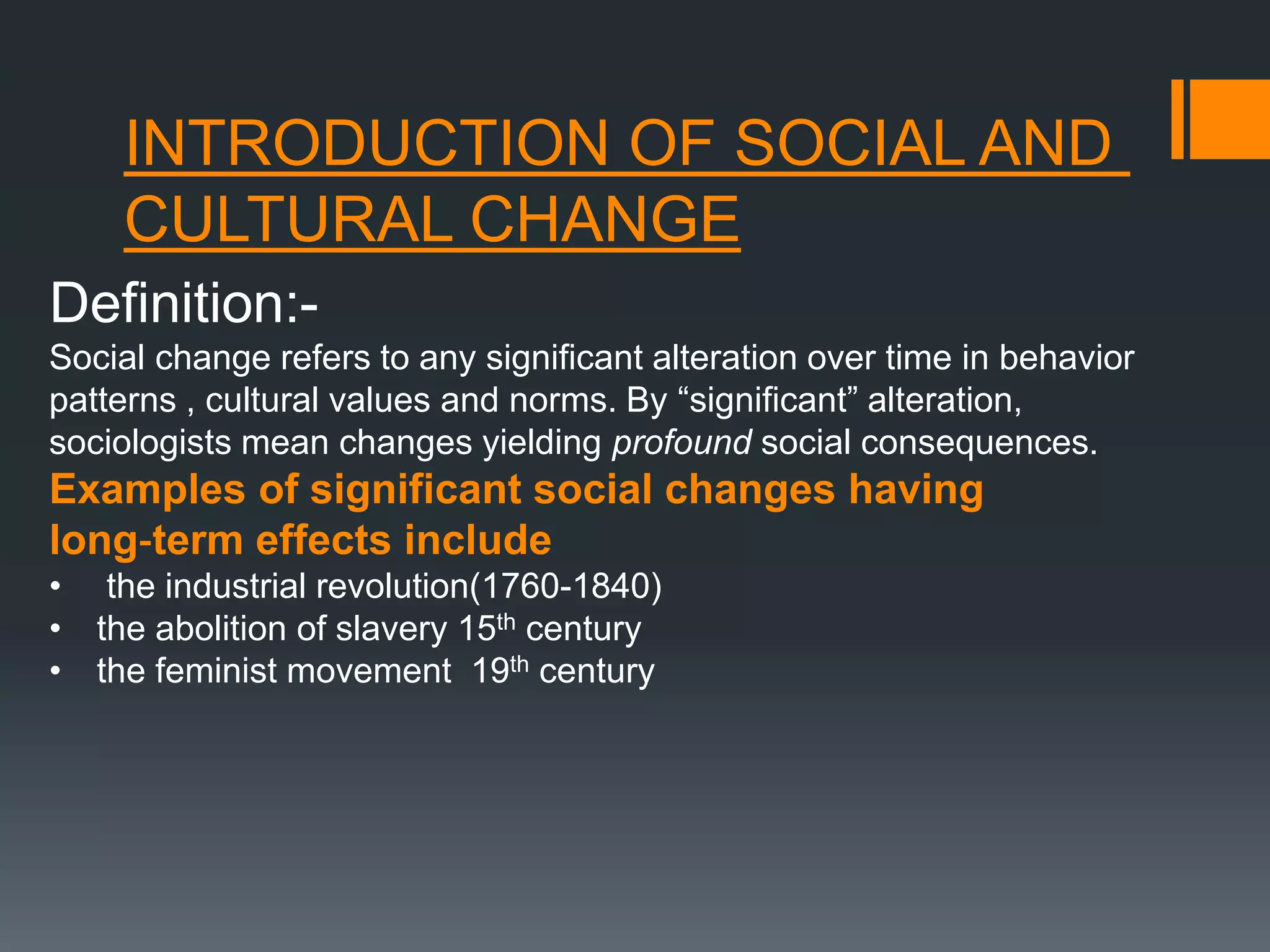 Social and cultural change | PPTX