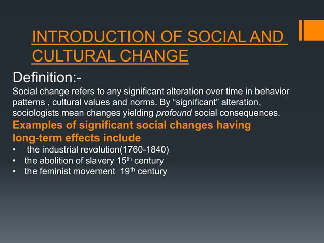 Social and cultural change | PPT