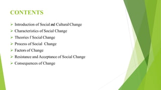 Social and cultural change in society | PPTX
