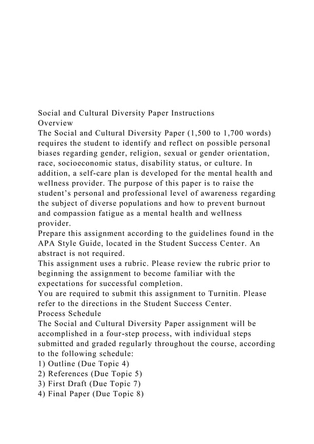 Social and Cultural Diversity Paper Instructions Overv.docx