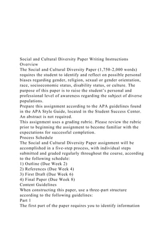 Social and Cultural Diversity Paper Writing Instructions.docx