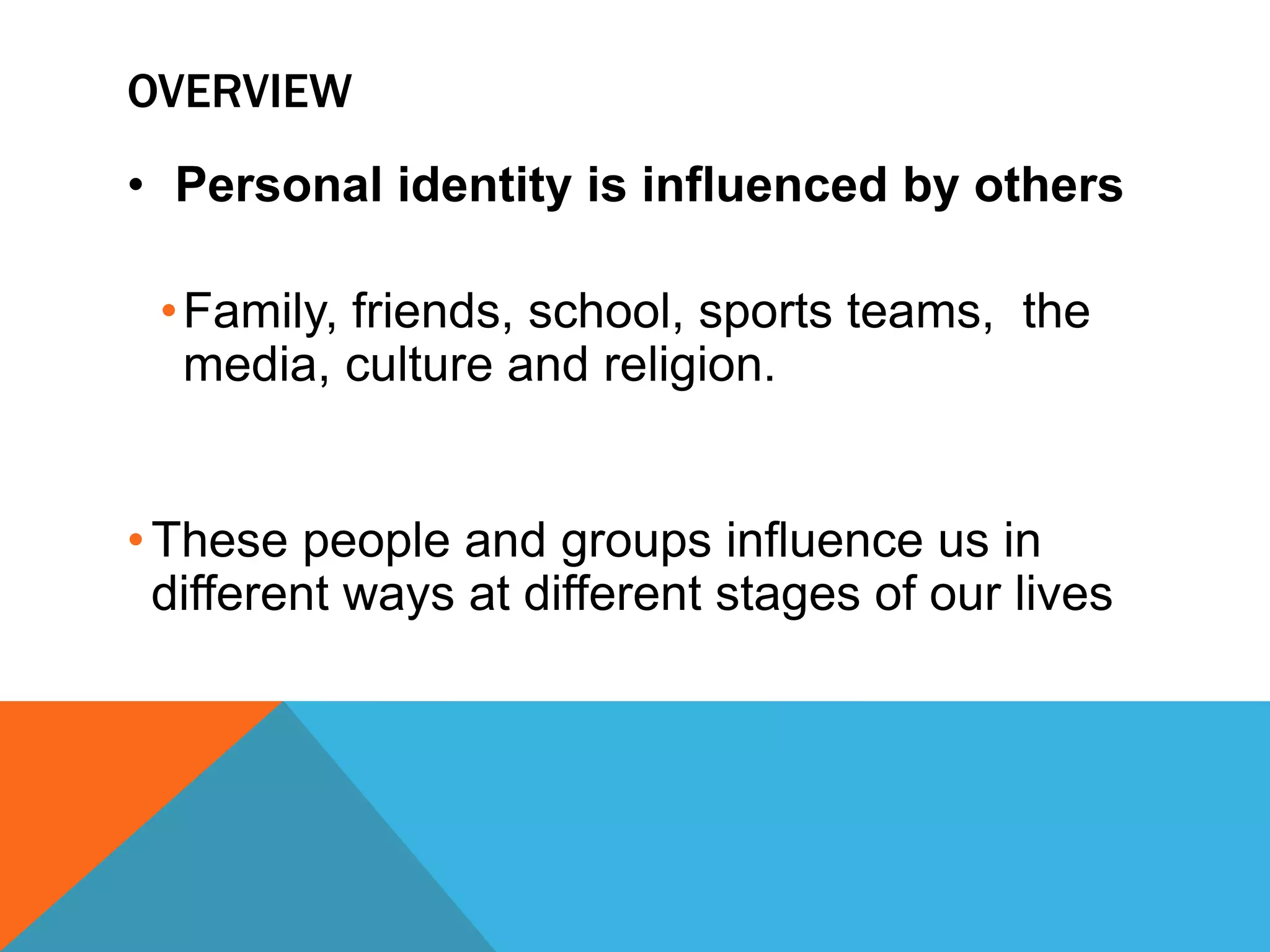 Social and cultural influence on identity | PPTX