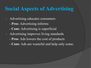 Social and ethical aspects of advertisements | PPTX