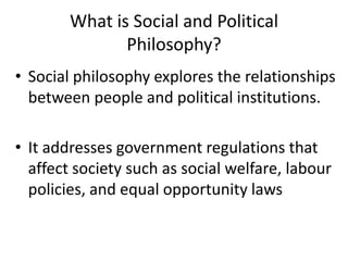 Social and political philosophy lesson 1 | PPTX