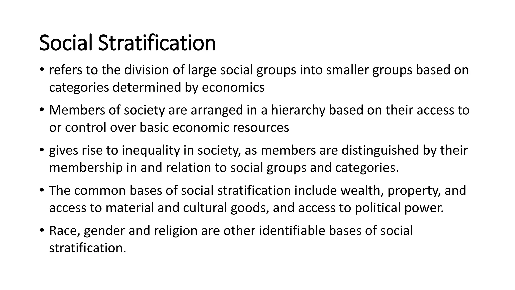 Social and Political Stratification | PPTX