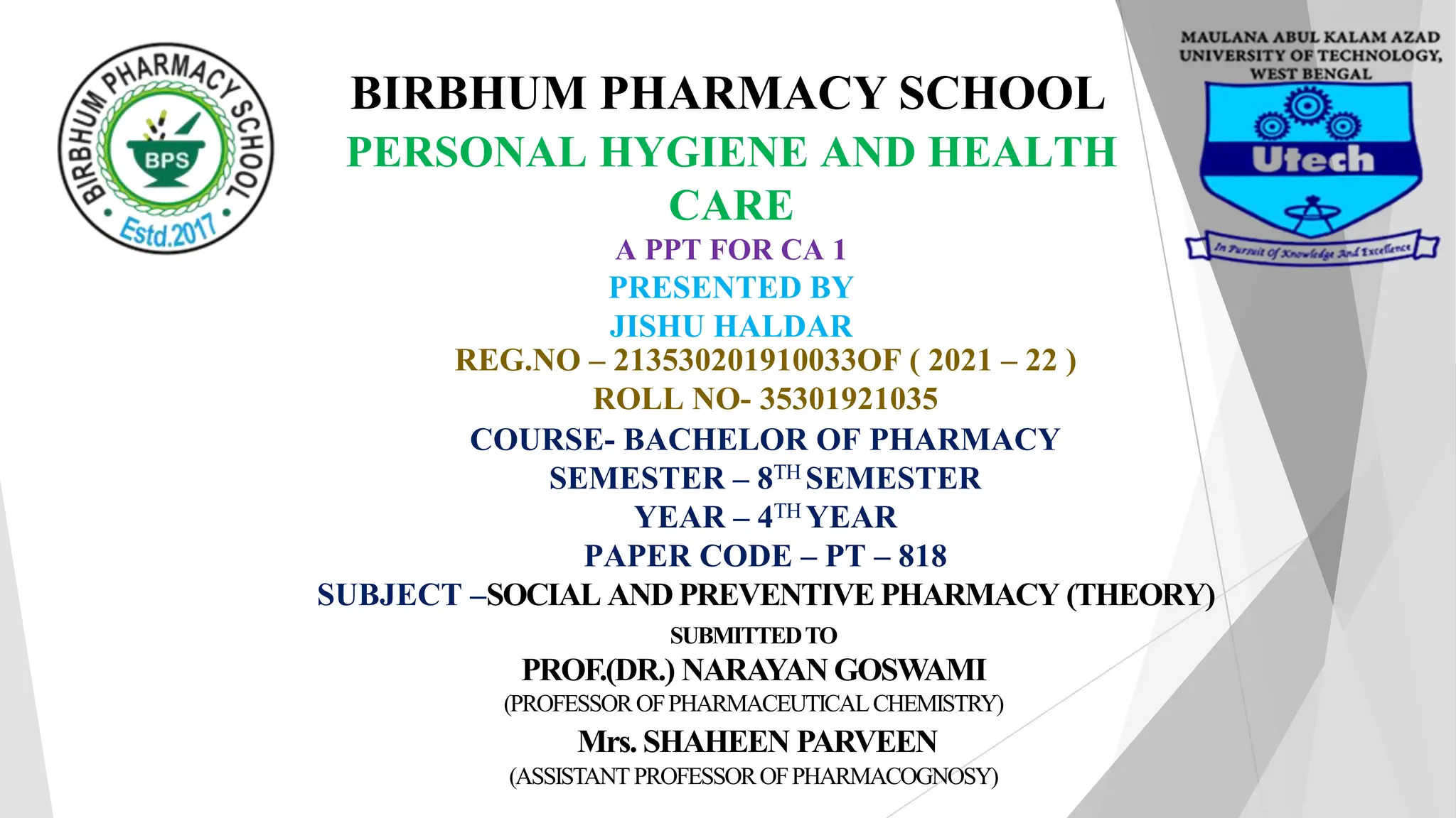PERSONAL HYGIENE AND OVERALL HEALTH CARE | PDF