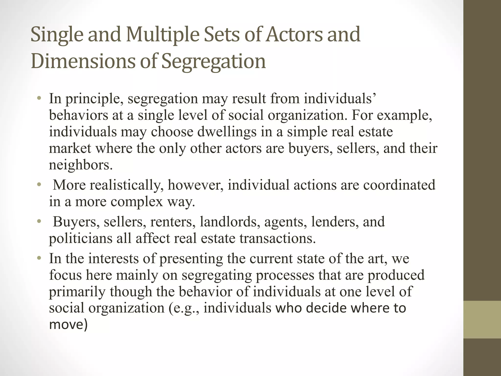 Social and spatial segregation | PPTX