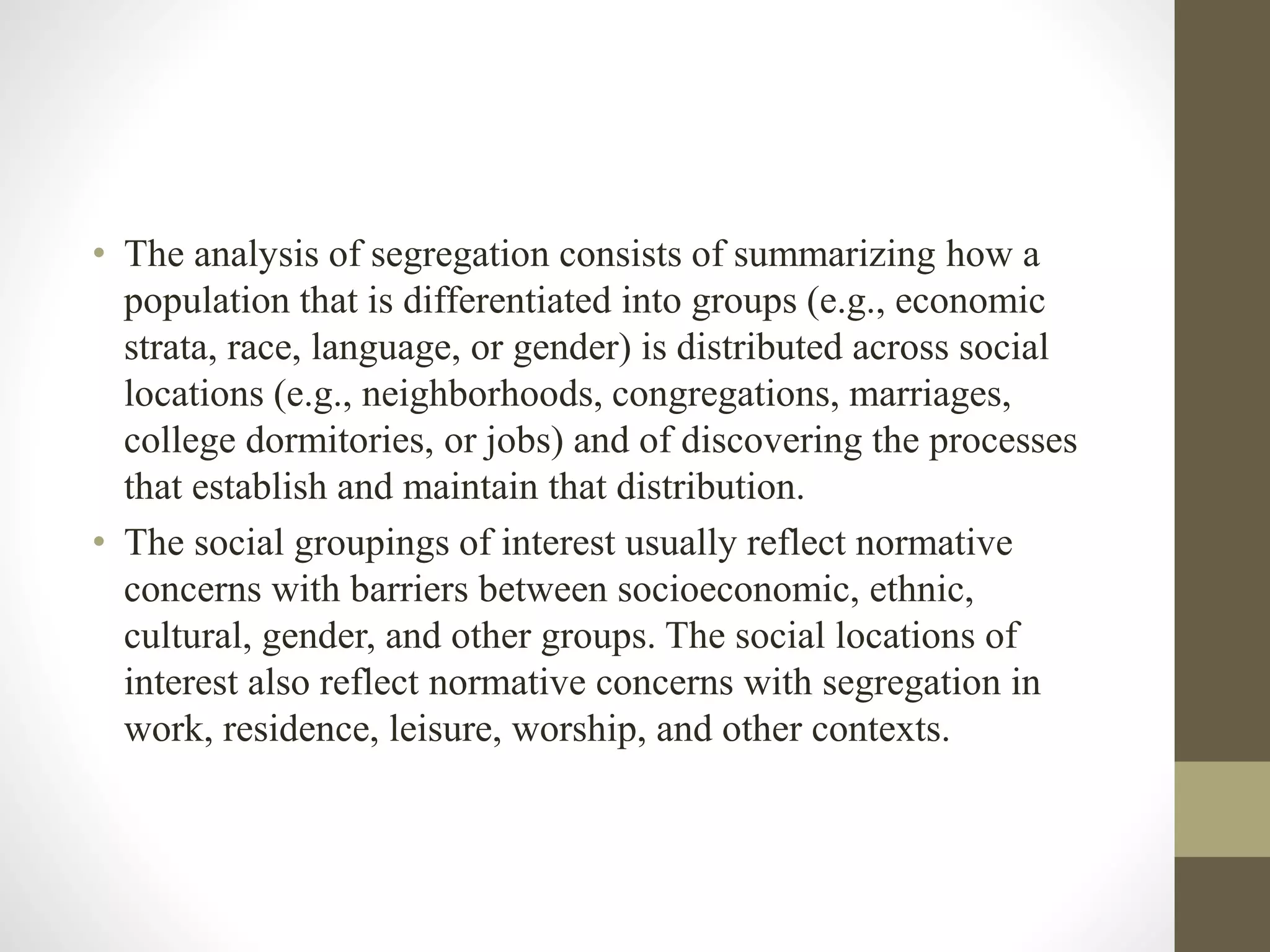 Social and spatial segregation | PPTX
