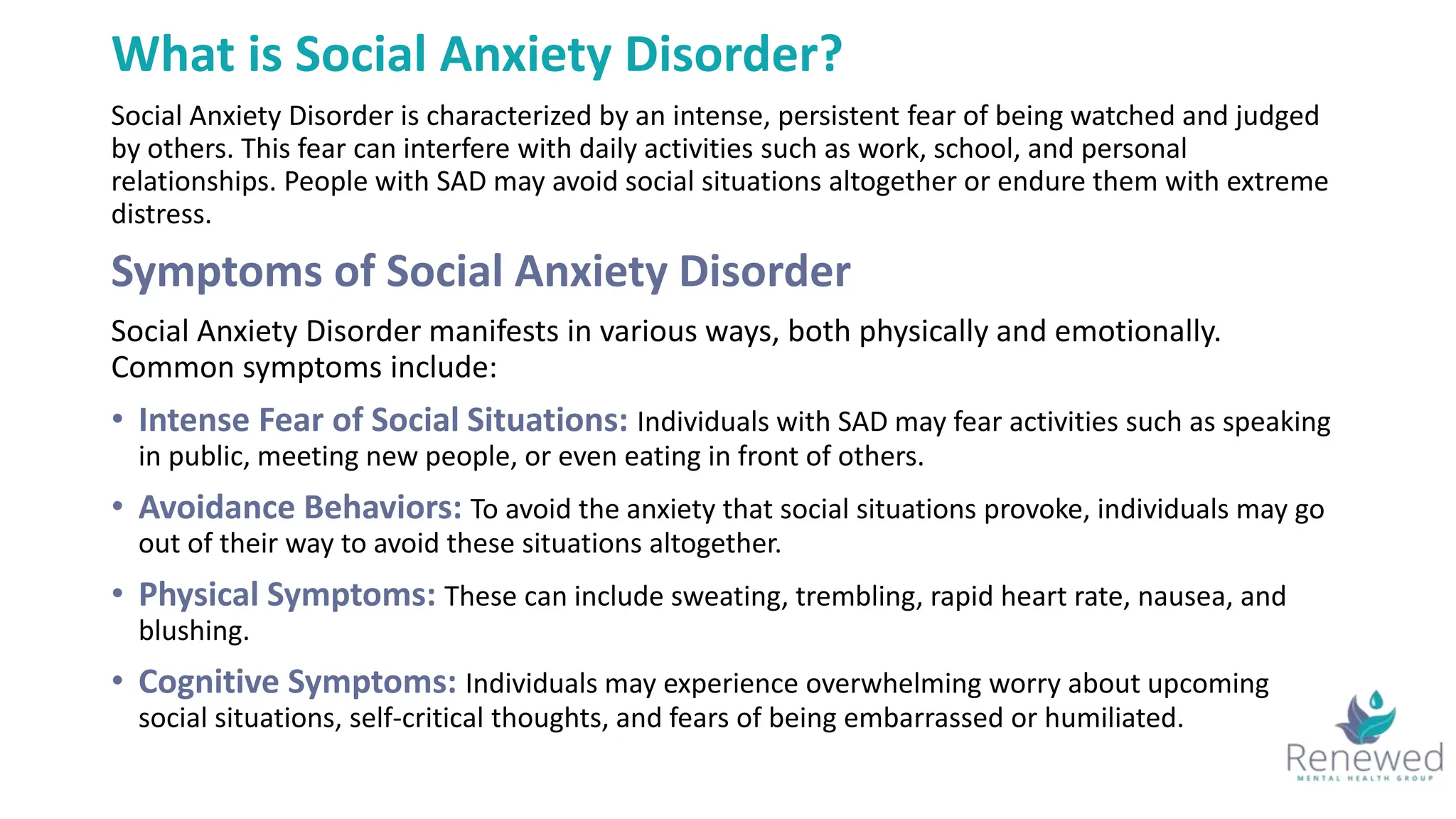 Social Anxiety Disorder: Understanding the Depth of Darkness | PPT